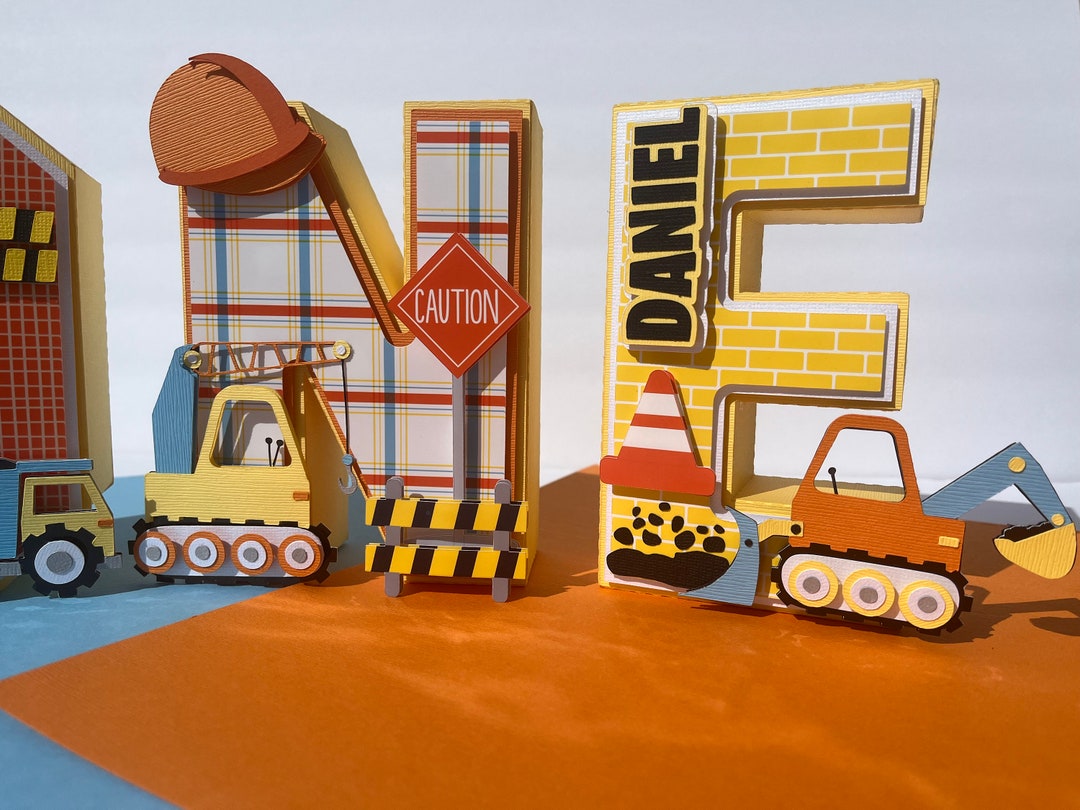 3D Construction Letter: Dump Truck Birthday Party Decor - Etsy