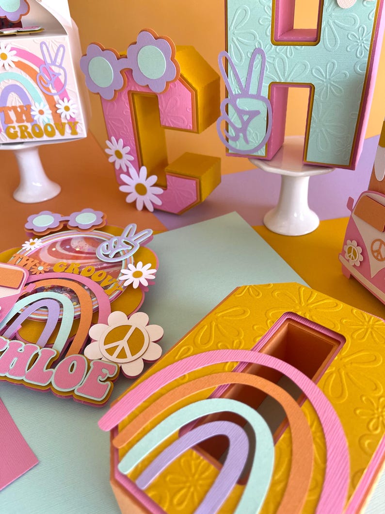 Groovy 3D Letter, Groovy Birthday, Retro Party Decor - Etsy