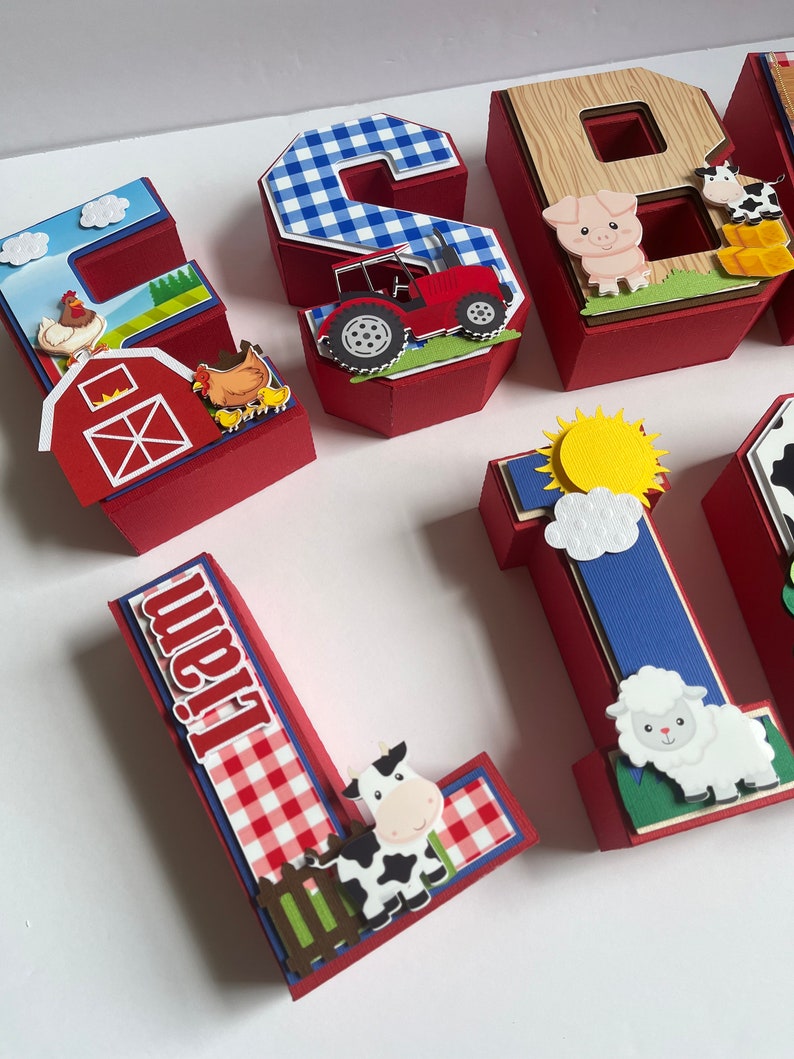 Farm 3D Letters: Barnyard Birthday Party Decor - Etsy