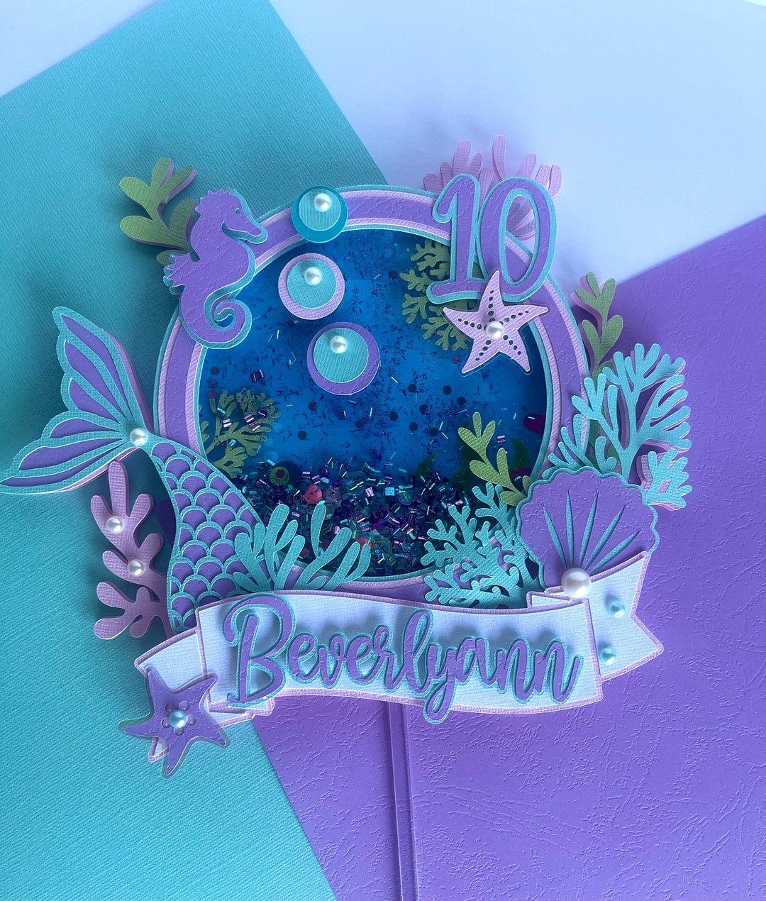 Mermaid Cake Topper, Mermaid Tail Cake Topper, Mermaid Birthday ...