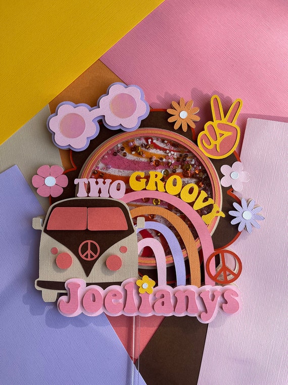 Two Groovy Cake Topper/ Groovy Cake Topper/ Groovy Birthday - Etsy