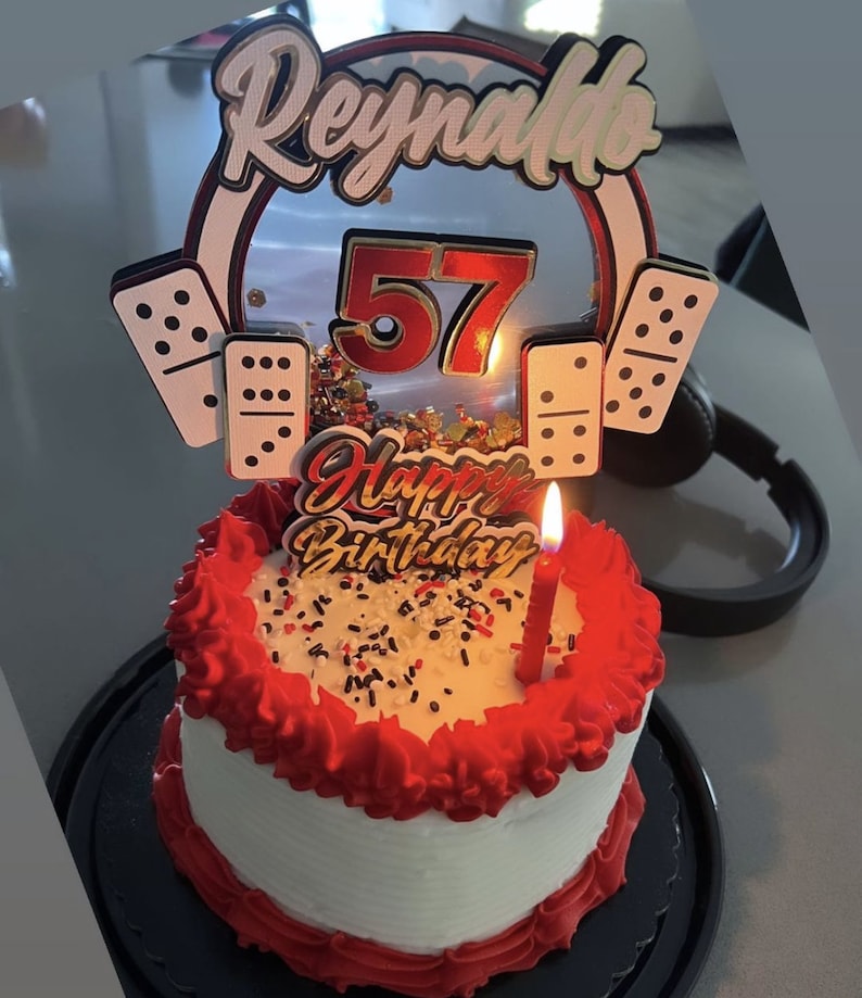 Domino Cake Topper: Domino Birthday Party Decor - Etsy
