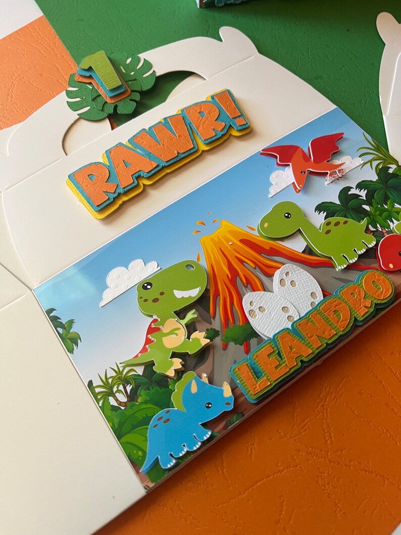 Dinosaur Party Favor Box: Gable Box, Birthday Decor - Etsy