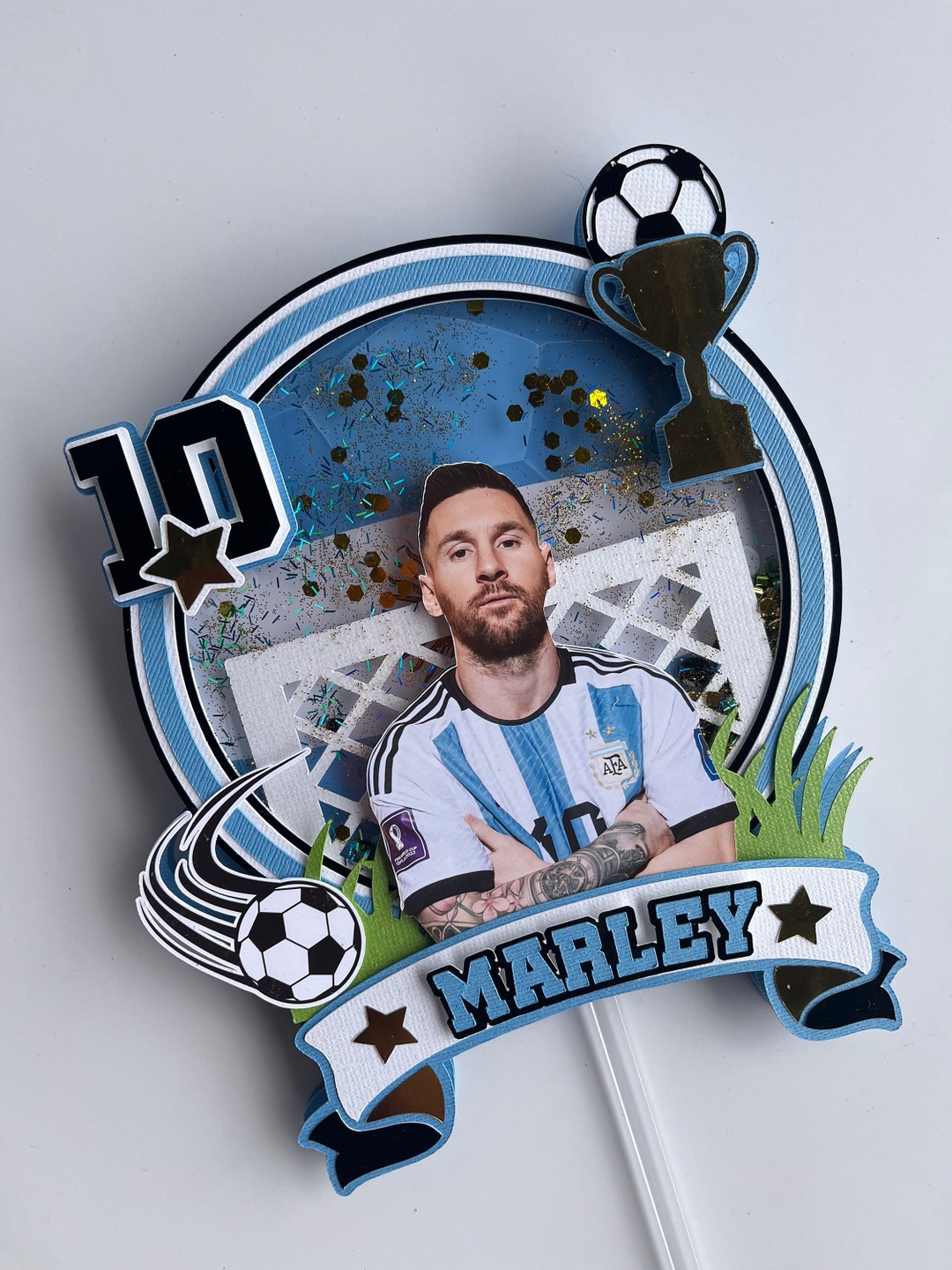 Messi Cake Topper, Messi Birthday Theme, Soccer Cake Topper, Messi ...