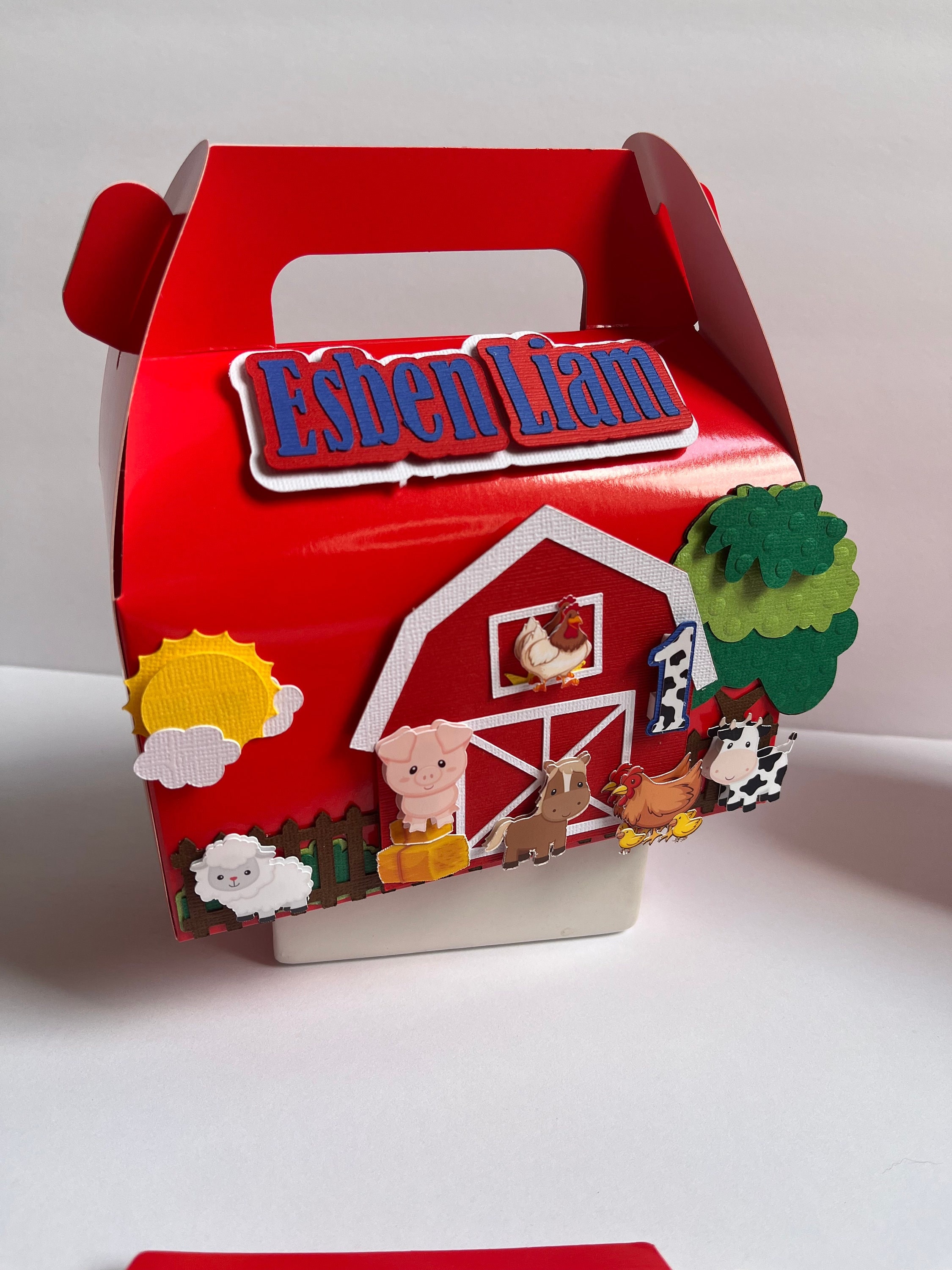 Farm Favor Box/farm Gable Box/farm Birthday/farm Birthday - Etsy