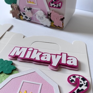 Farm Favor Box, Pink Farm Box , Farm Gable Box, Farm Birthday, Farm ...