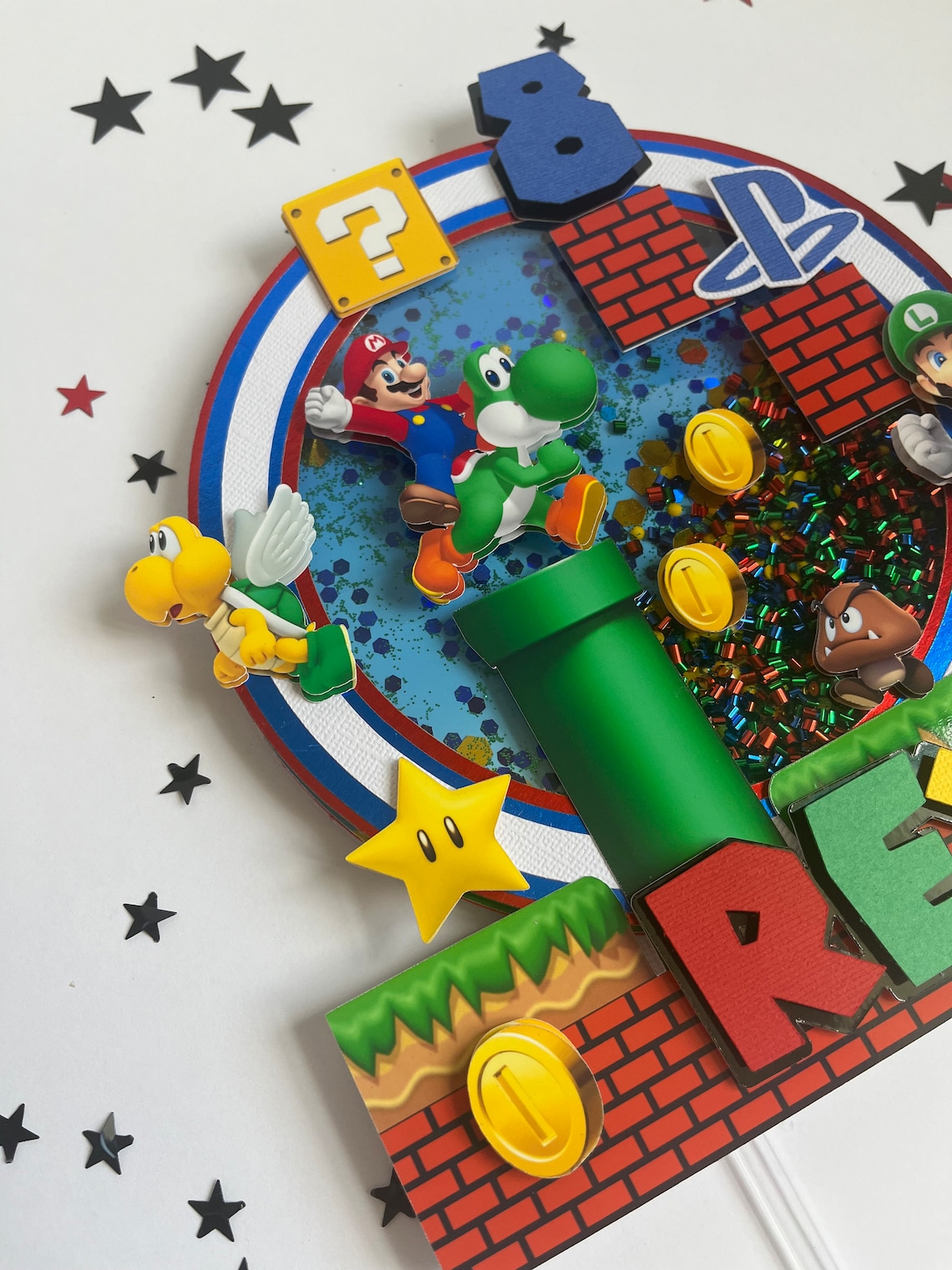 Super Mario Cake Topper Mario Bros Cake Topper Super Mario - Etsy