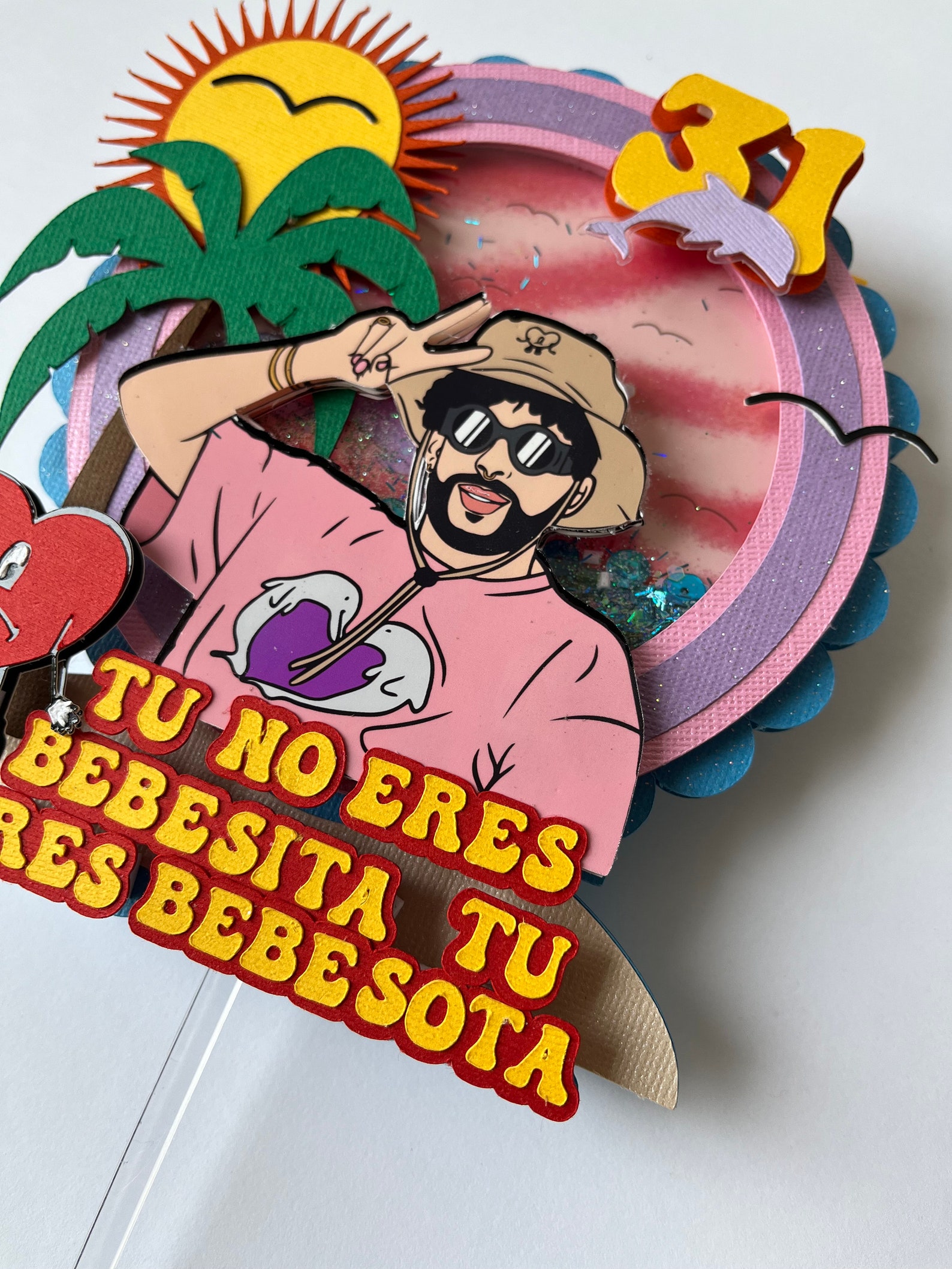 Bad Bunny Cake Topper Un Verano Sin Ti Cake Topper Bad Bunny - Etsy