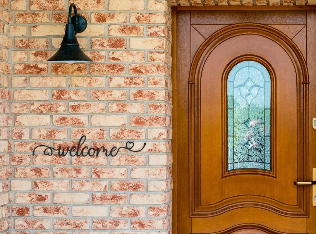 Welcome Heart Metal Wall Art, Front Door Welcome Art, Christmas Gift ...