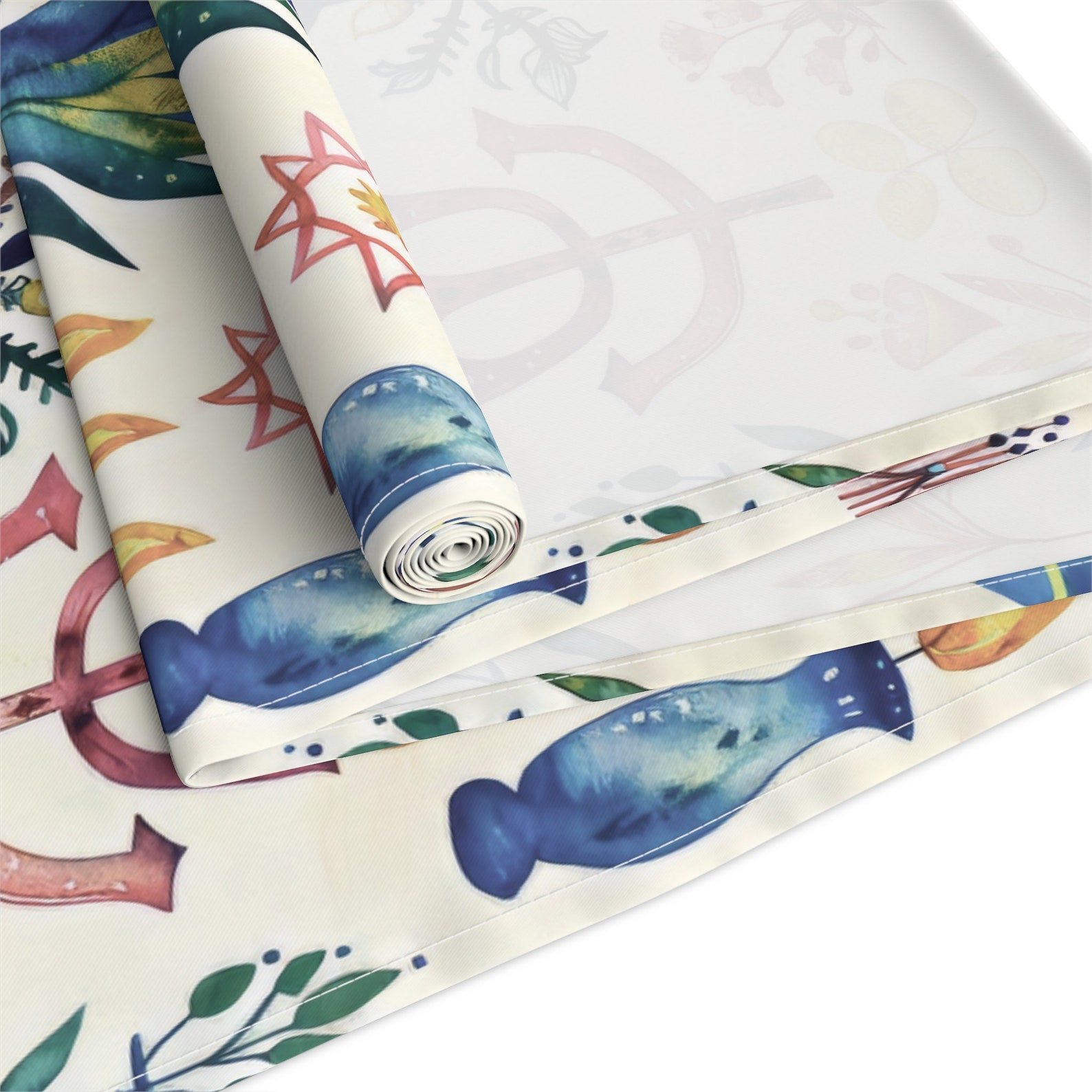 Floral Jewish Table Runner, Shabbat Table Runner, Shavuot Table Runner ...