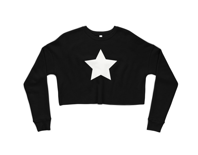 Crop Sweatshirt With Star, Star Sweatshirt, Cute Star Shirt - Etsy