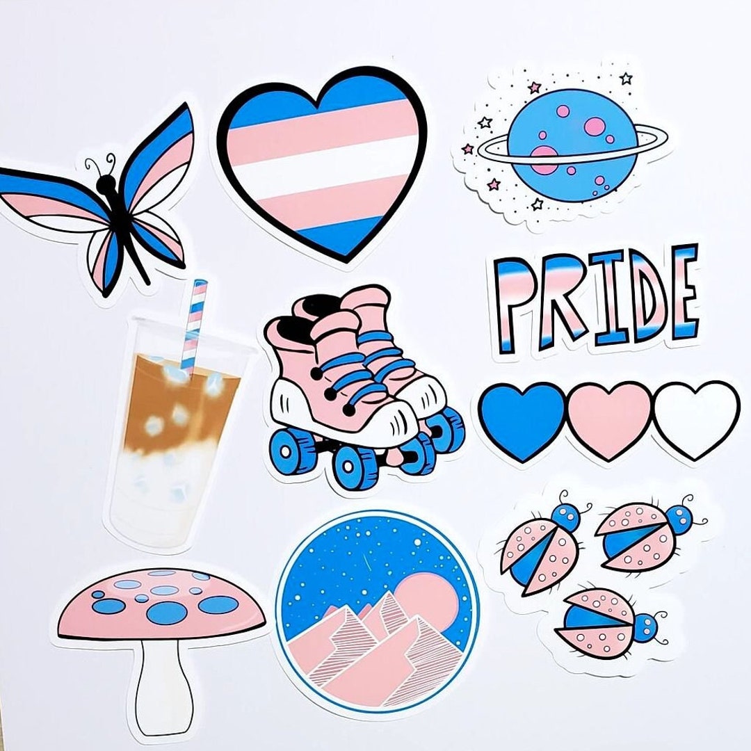 Transgender Pride Subtle Sticker Pack of 10 Trans Pride - Etsy