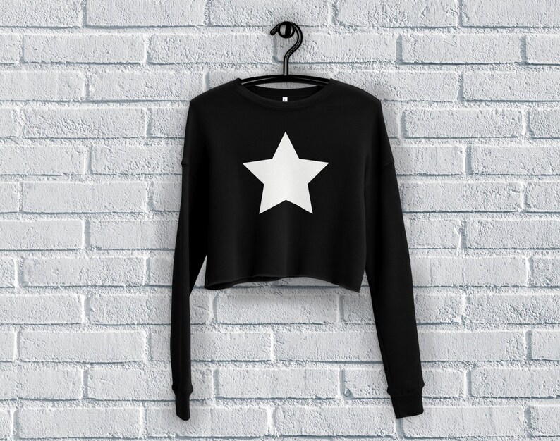 Crop Sweatshirt With Star, Star Sweatshirt, Cute Star Shirt - Etsy