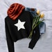 Crop Sweatshirt With Star, Star Sweatshirt, Cute Star Shirt - Etsy