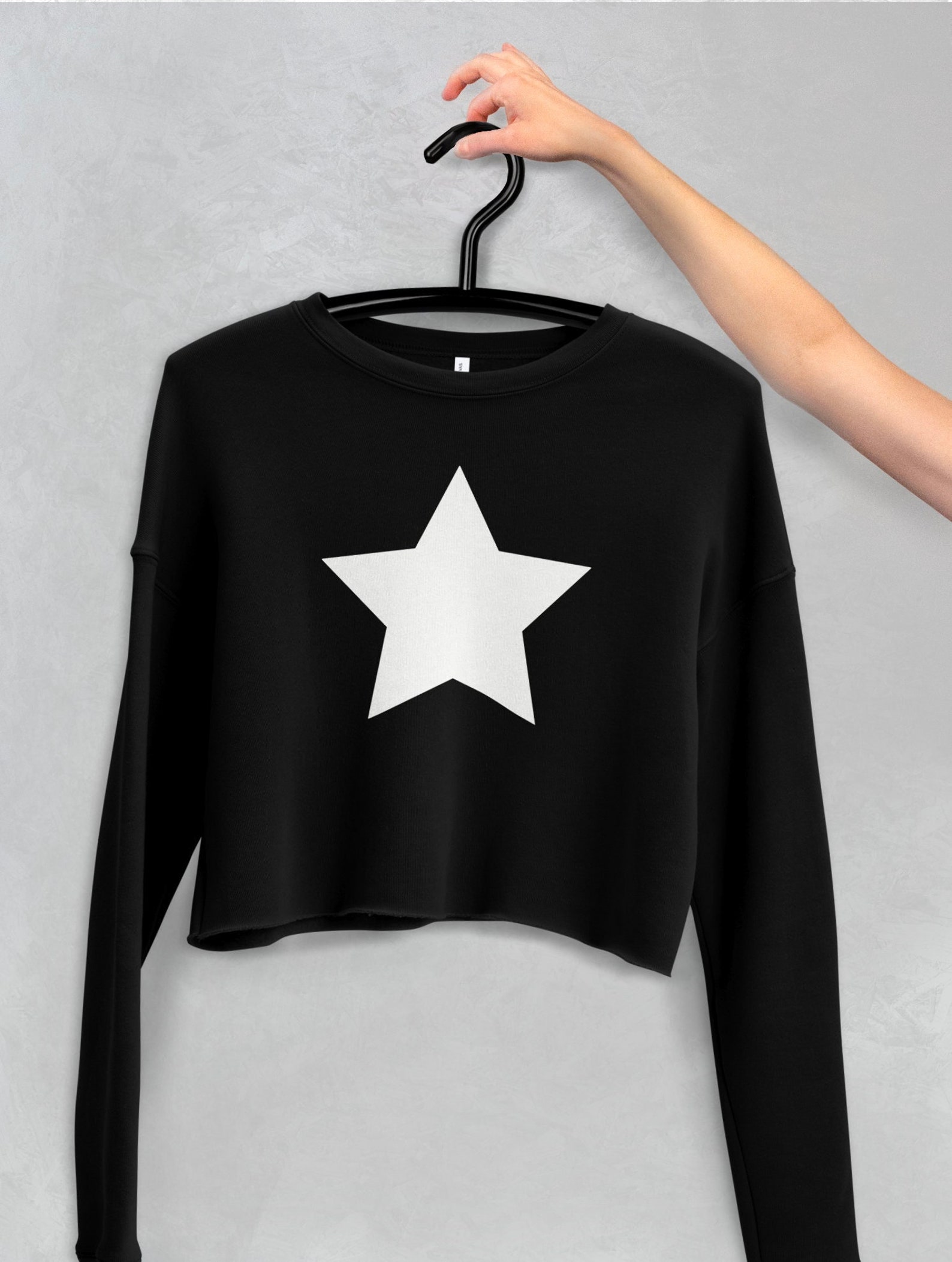 Crop Sweatshirt With Star, Star Sweatshirt, Cute Star Shirt - Etsy