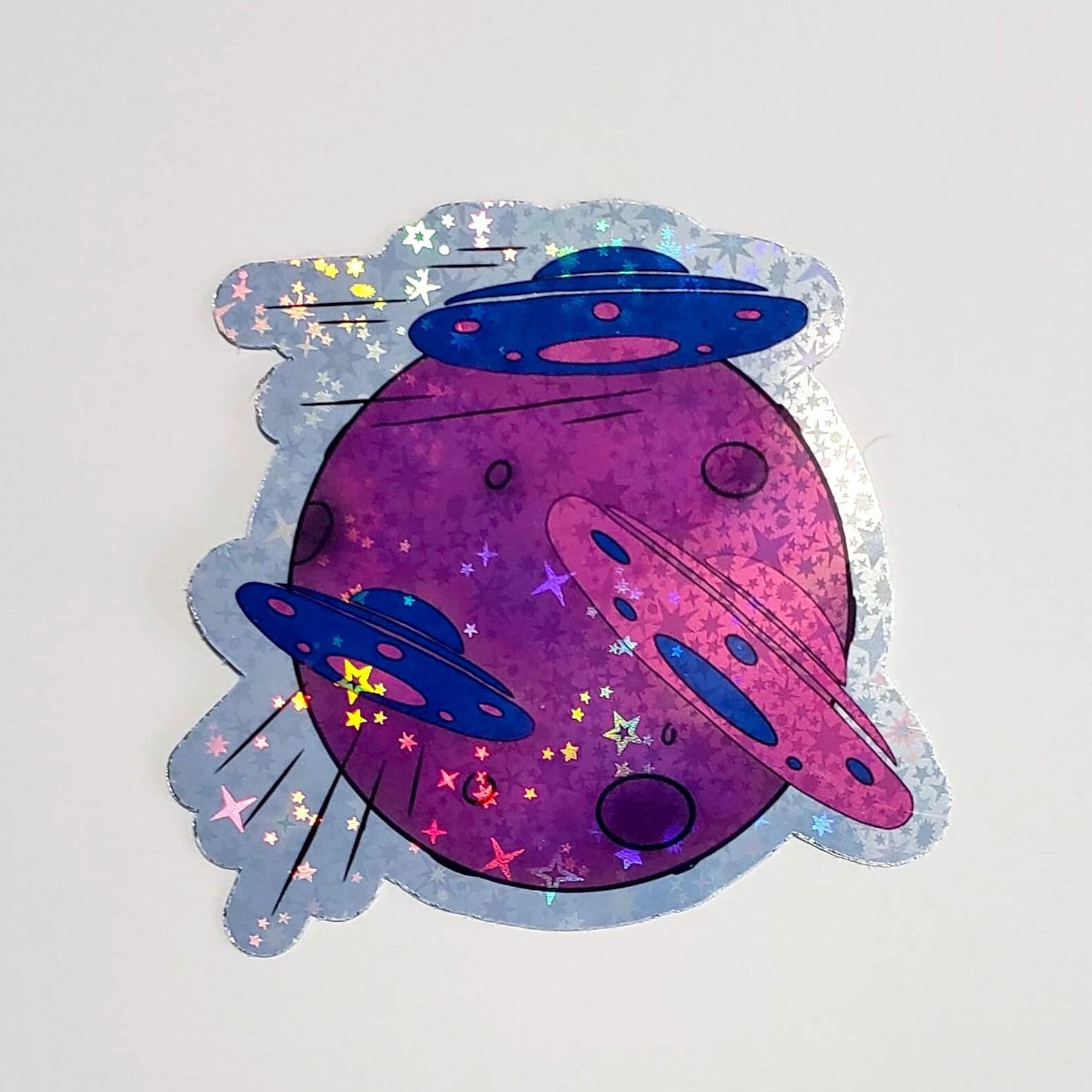 Subtle Bi Pride Sticker Pack of 5, Holographic Stickers, Bisexual Space ...