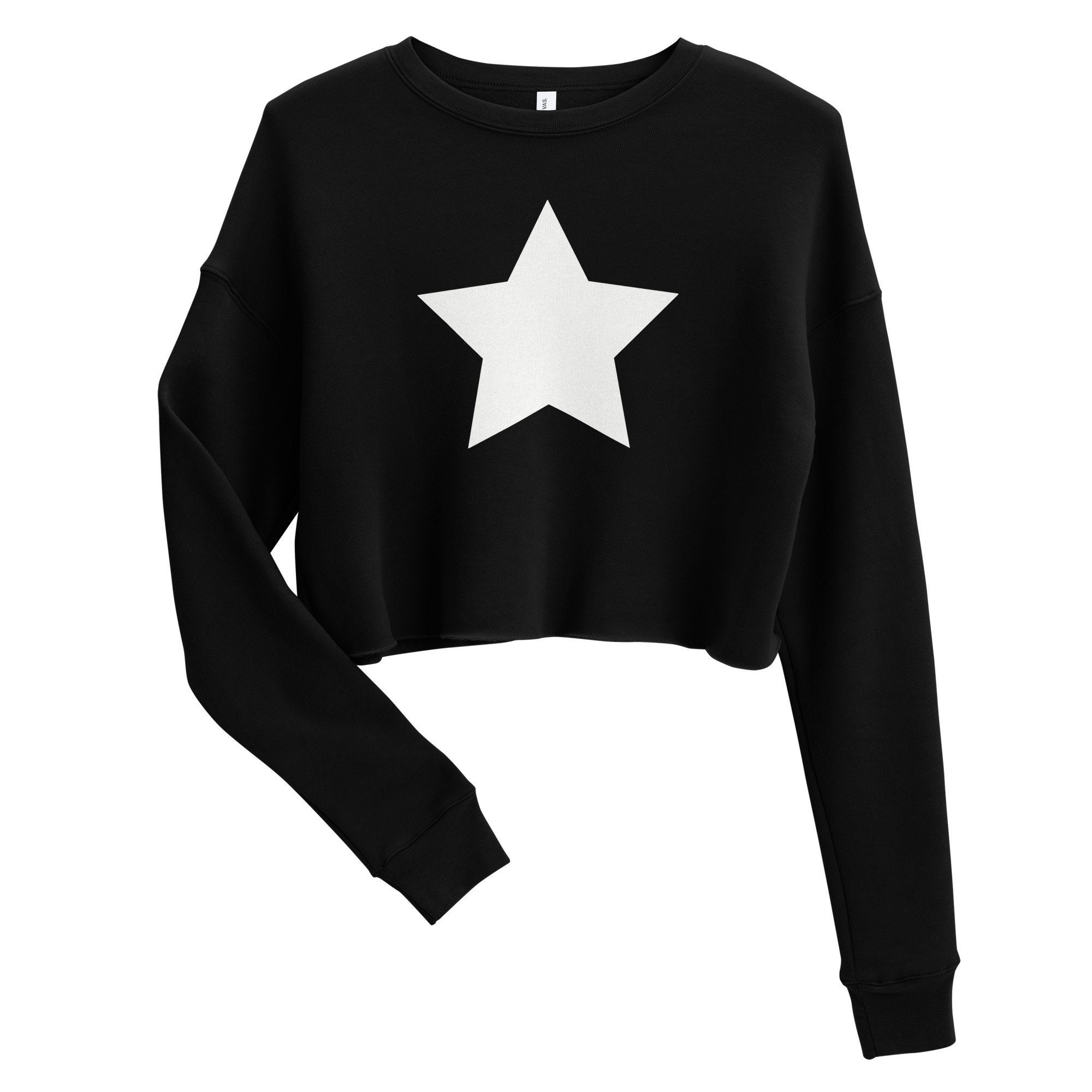 Crop Sweatshirt With Star, Star Sweatshirt, Cute Star Shirt - Etsy