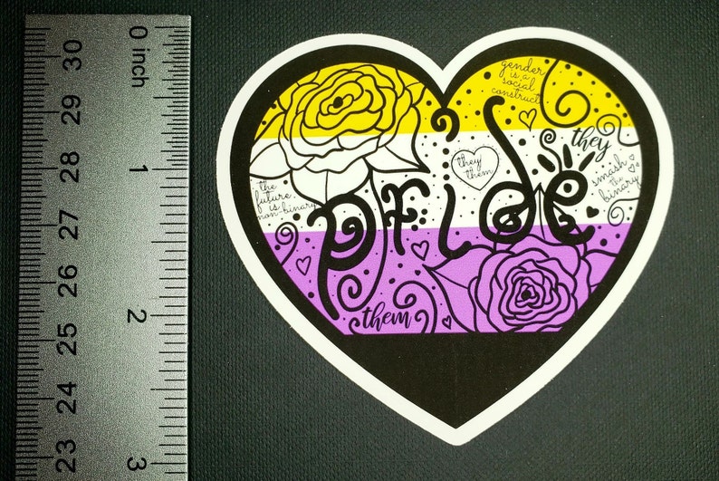 Non-binary Sticker Pack of 10 Nonbinary Flag Stickers - Etsy