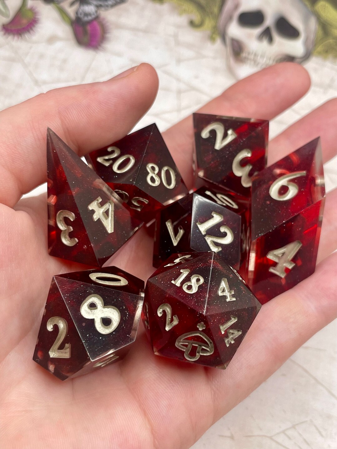Scarlet Containment Dice Set Polyhedral Dice D&D Dice Set - Etsy