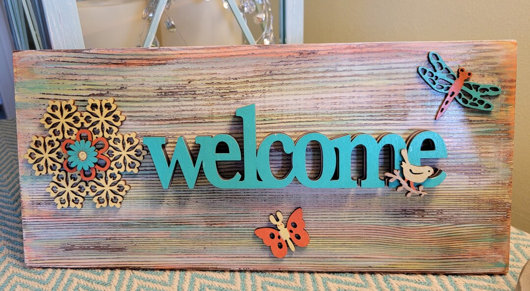 Flower Welcome Sign - Etsy