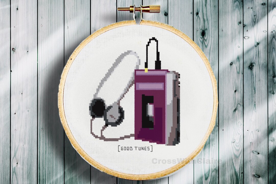 Cassette Player Cross Stitch Pattern Good Tunes Digital Download ...