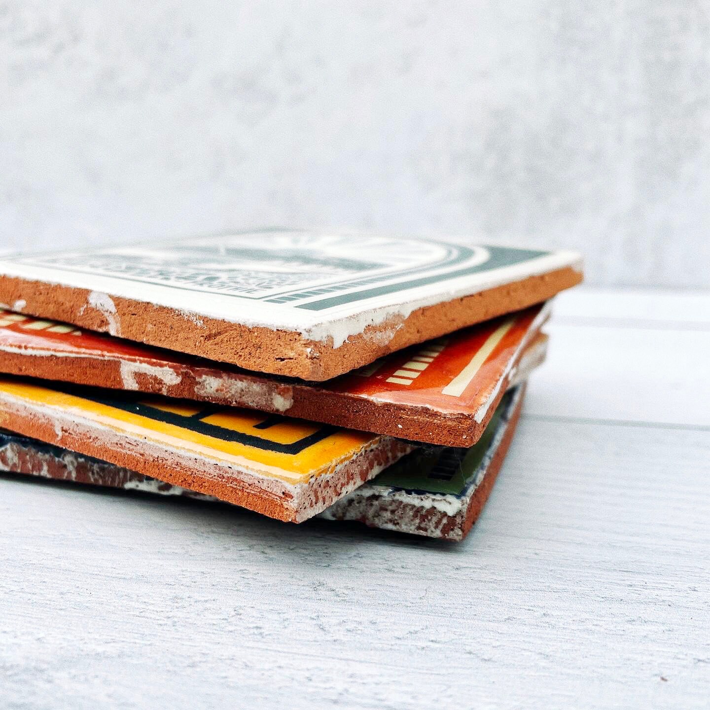 Beach Coaster Set Wave Tile Art Coasters Boho Beach Art Jungalow Vibe ...