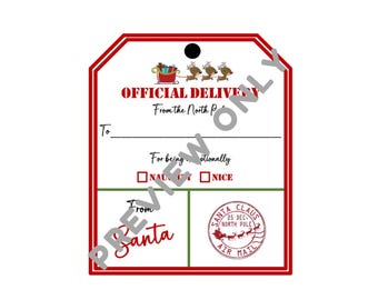 Official Santa Gift Tag - Digital Download - Etsy