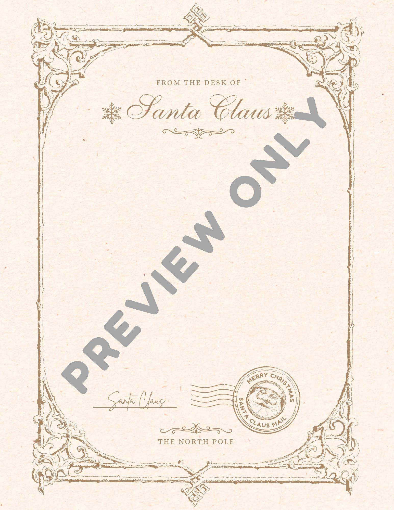 Printable Fancy Santa Stationary - Etsy