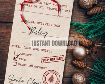 Official Santa Gift Tag - Digital Download - Etsy