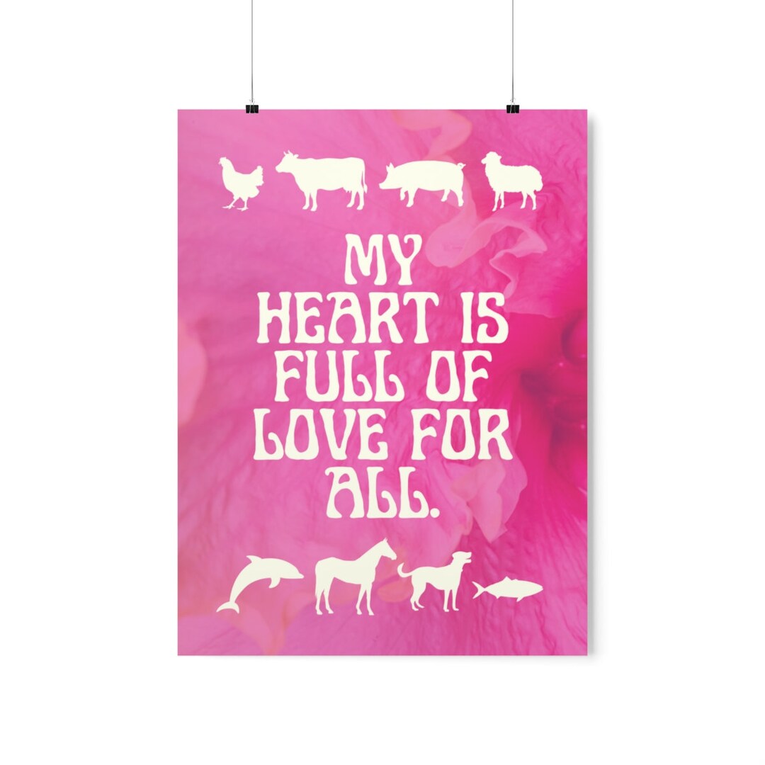 LOVE FOR ALL Animal Rights Sign for Protests Premium Matte Vertical ...