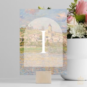 EDITABLE AND PRINTABLE Claude Monet Wedding Table Numbers 1-20 Template ...