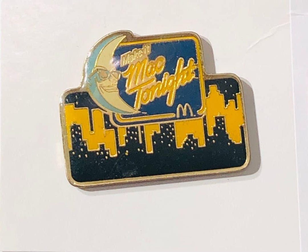 Mcdonald's Make It Mac Tonight Skyline Vintage 1980s Crew Award Enamel ...