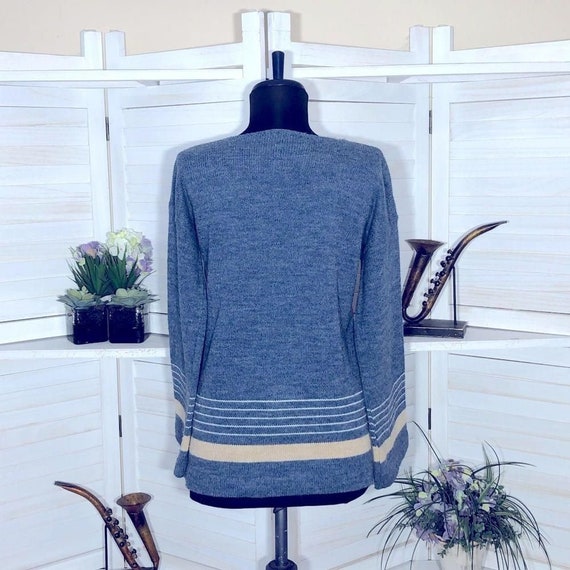 Vintage 70s boho western ethnic art pattern cream blu… - Gem