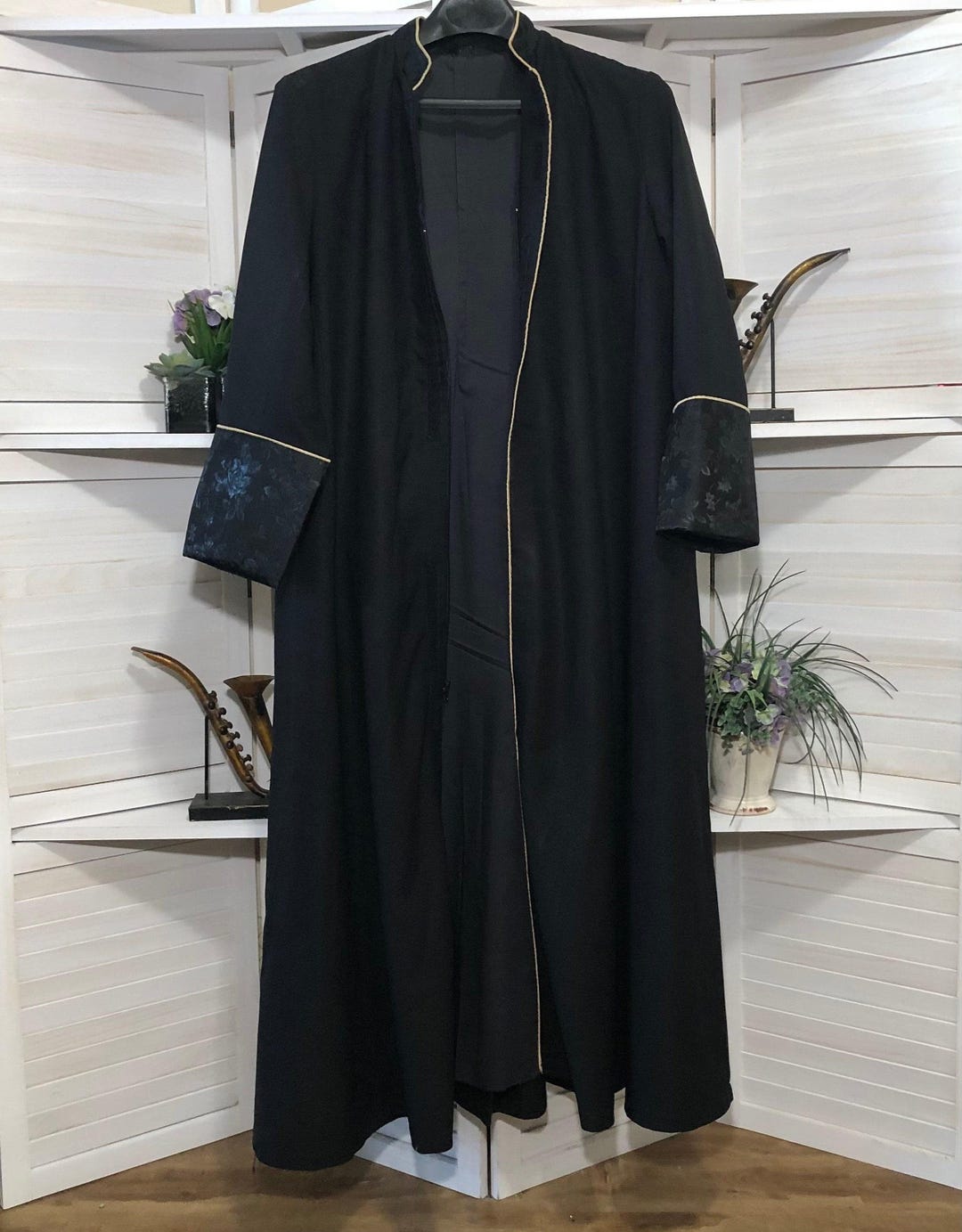 Vintage90s Draculas Vampire Costume Black Long Coat Cape Cloak Robe Sz ...