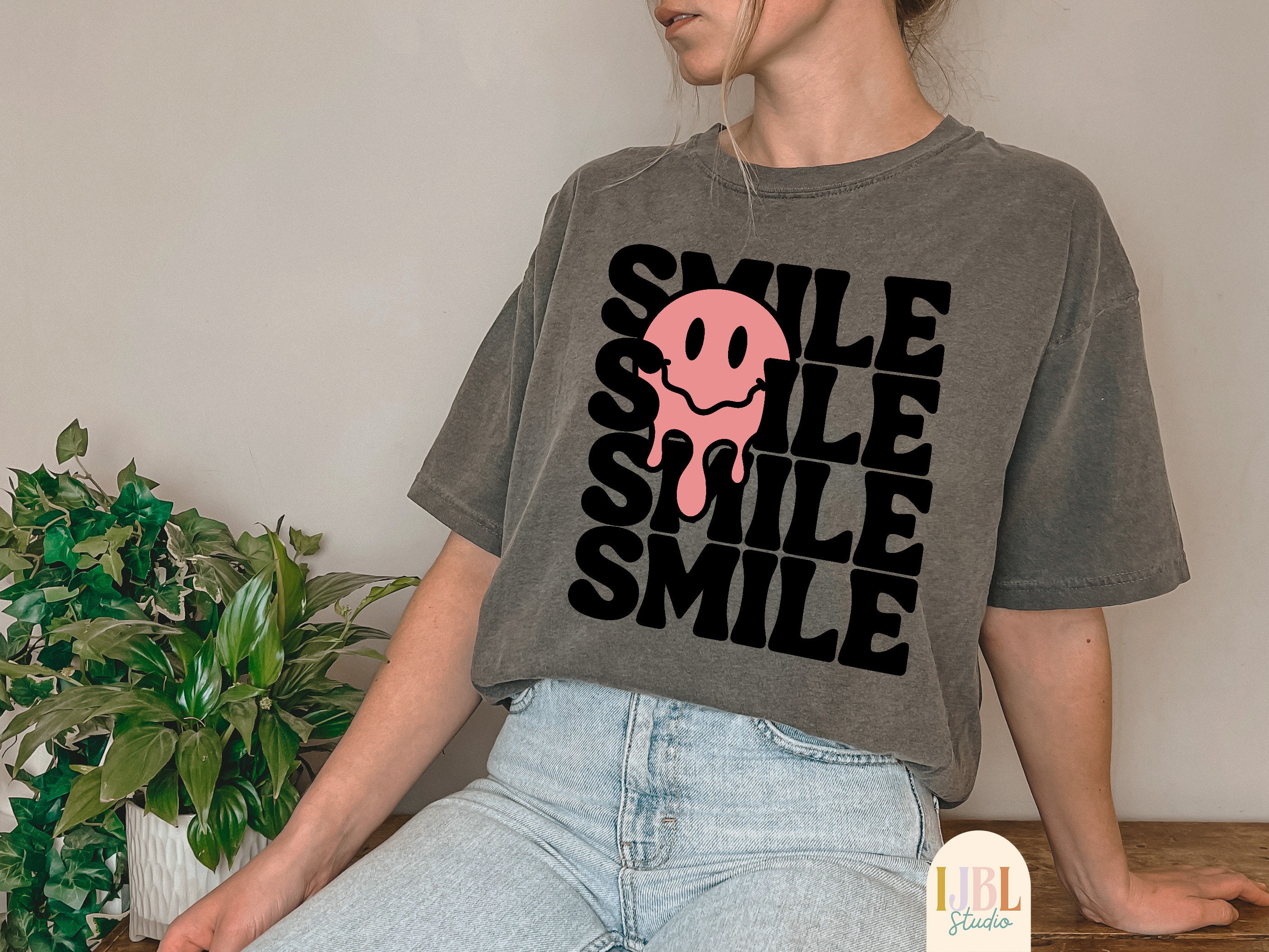 Dripping Smiley Face Smile Tee Shirt Comfort Colors® Smiley - Etsy