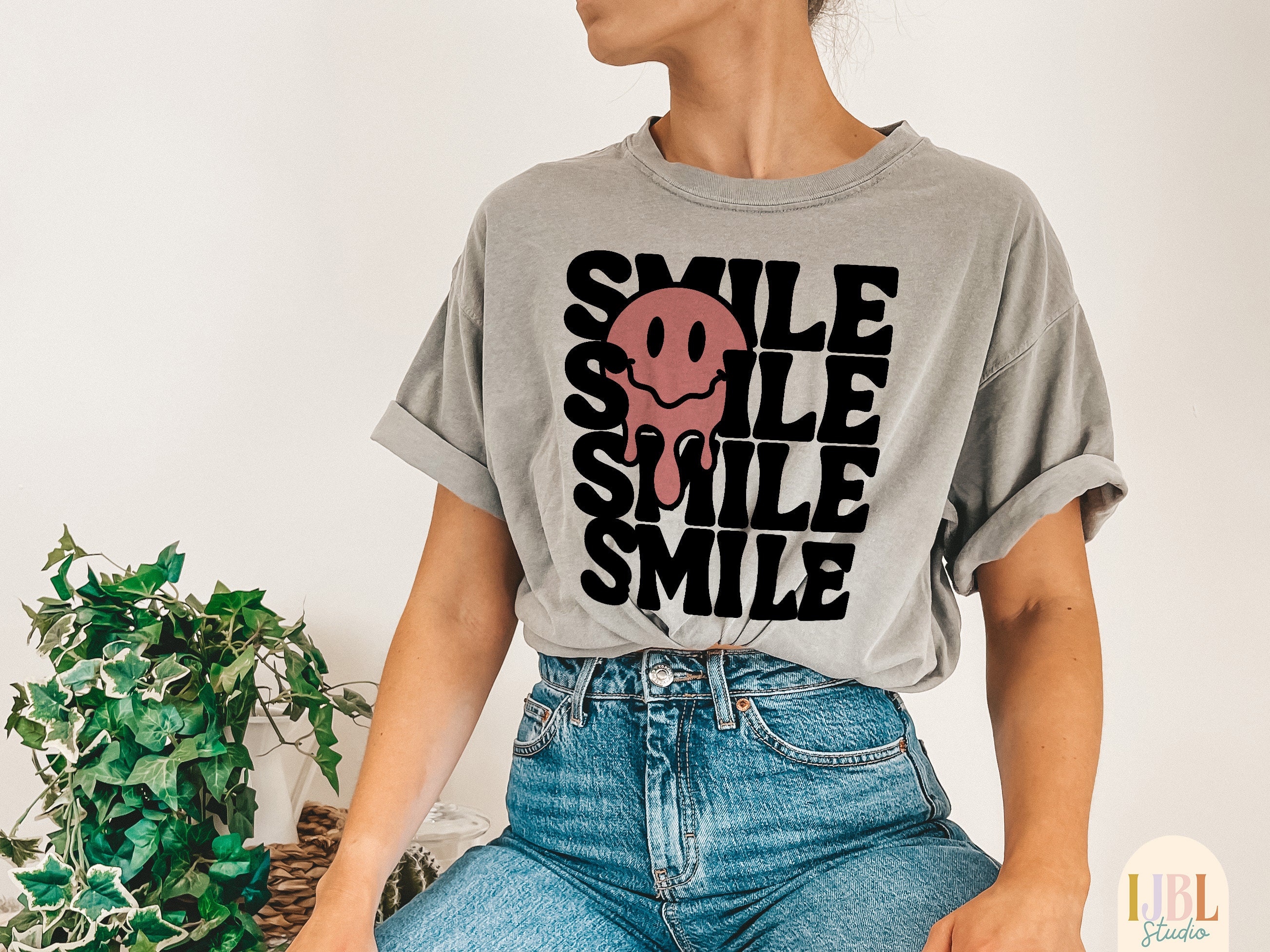 Dripping Smiley Face Smile Tee Shirt Comfort Colors® Smiley - Etsy