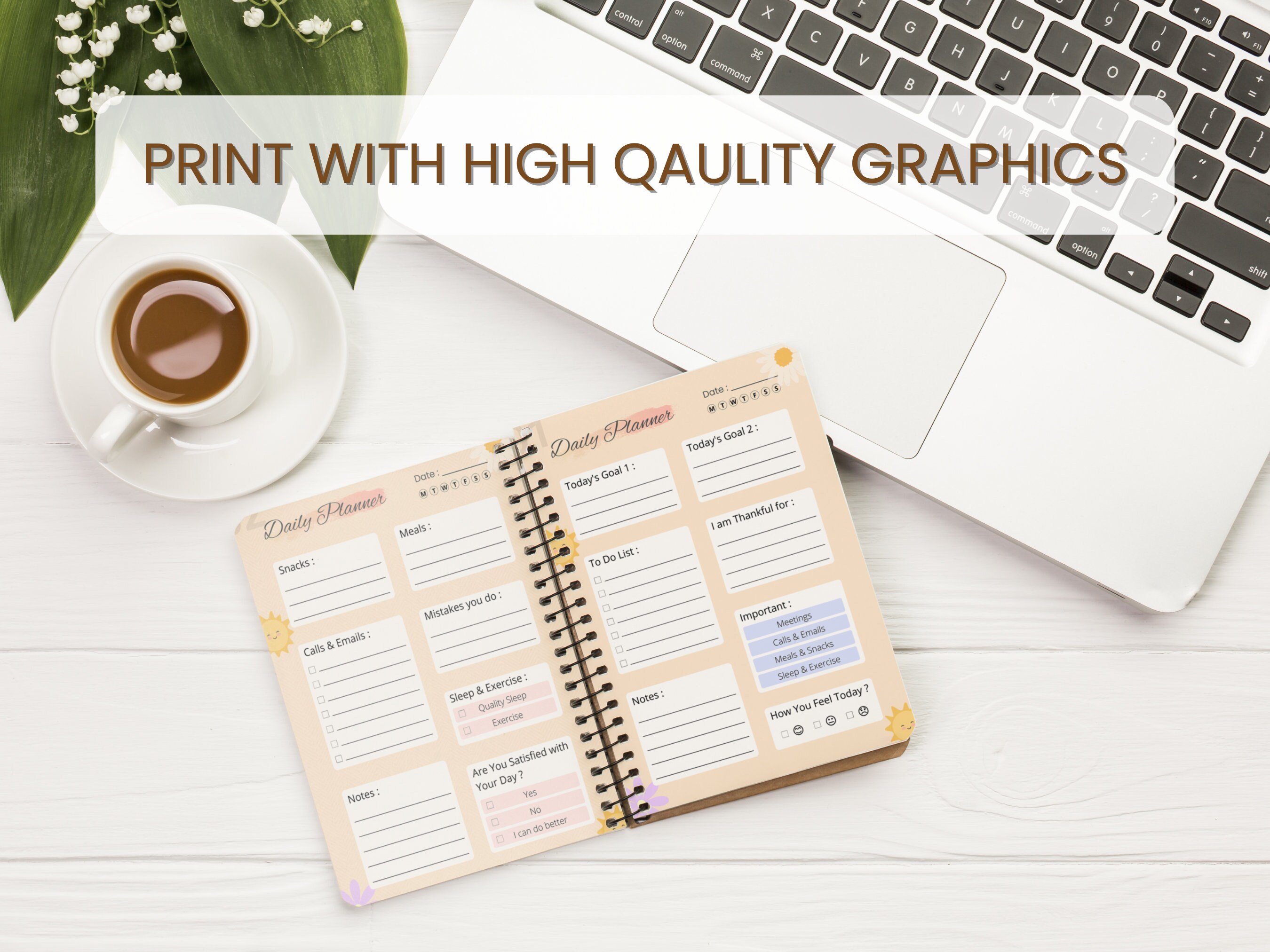 Premuim Customizable Daily Planner | Organize Your Day With Printable ...