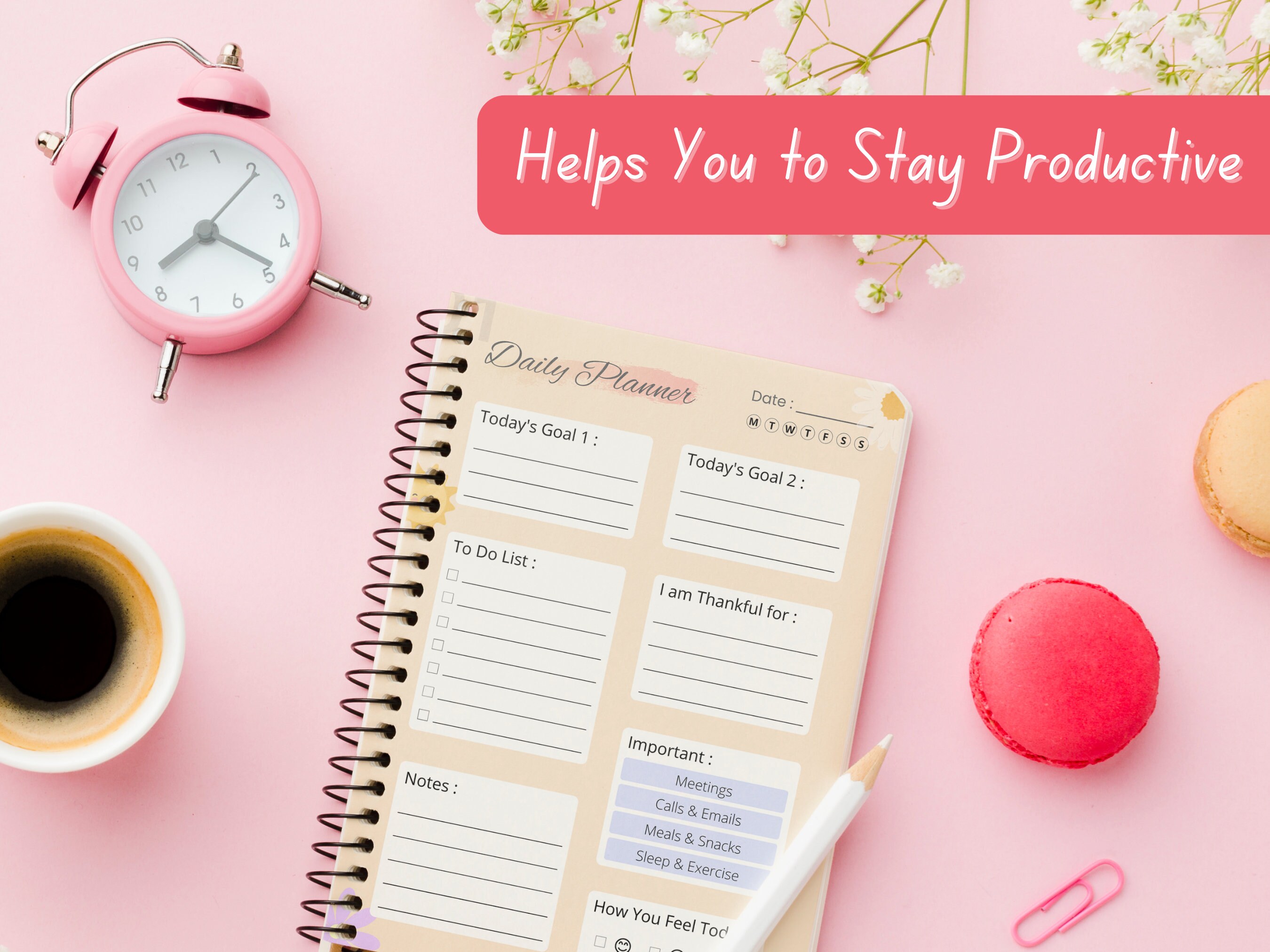 Premuim Customizable Daily Planner | Organize Your Day With Printable ...