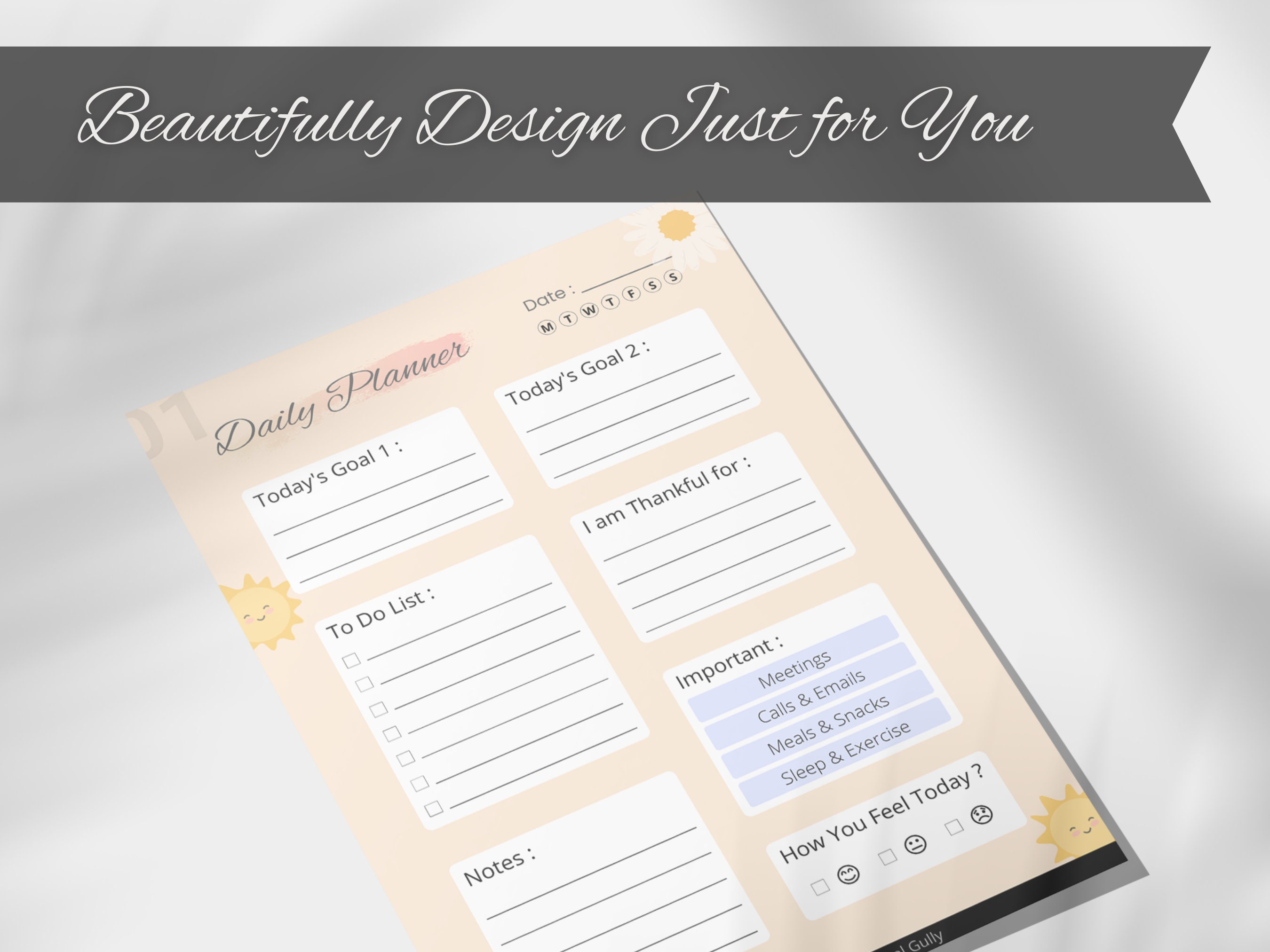 Premuim Customizable Daily Planner | Organize Your Day With Printable ...