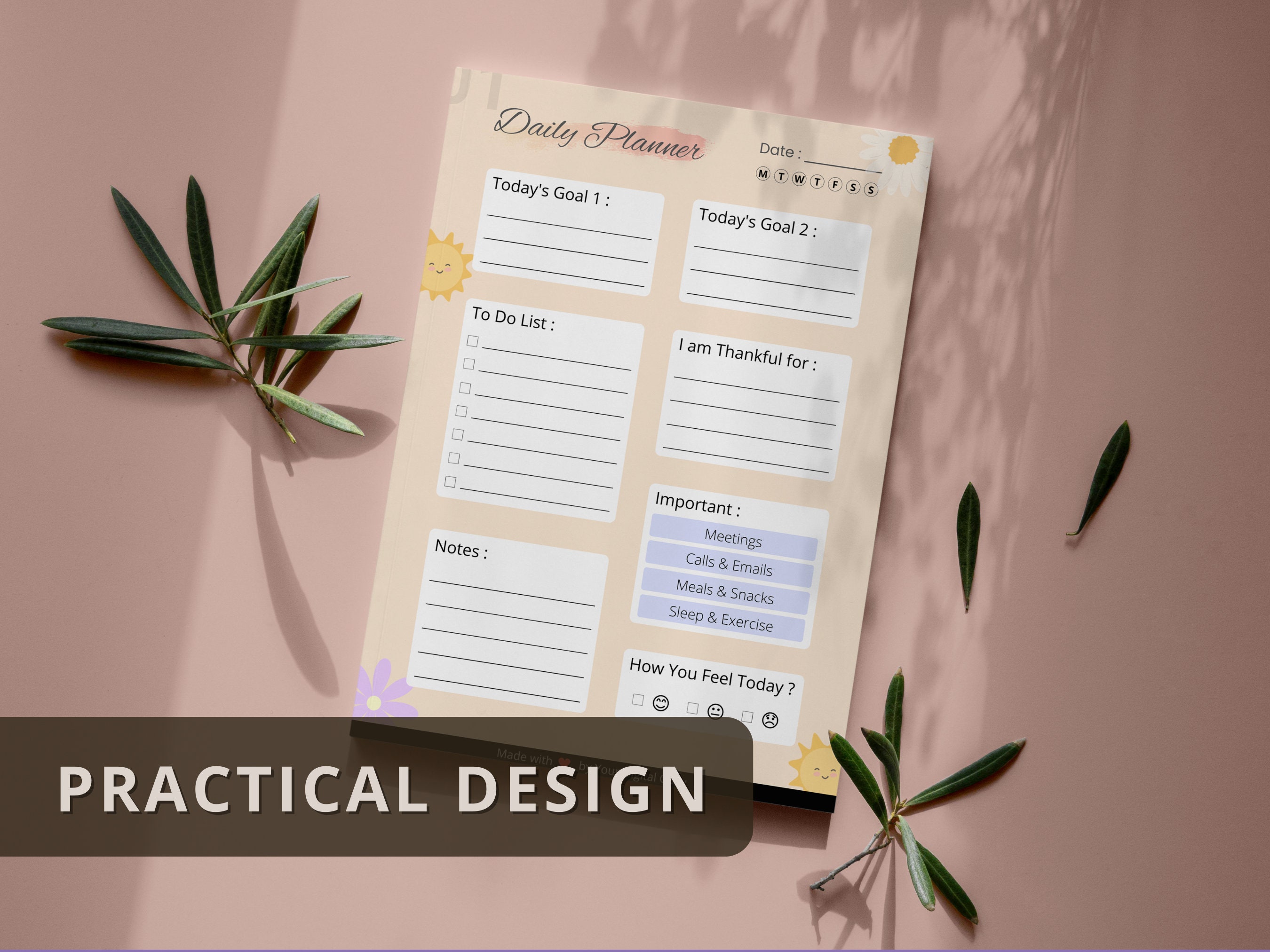 Premuim Customizable Daily Planner | Organize Your Day With Printable ...