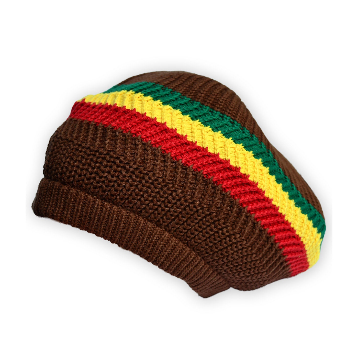 Brown & Rasta Stripe Tam Rastafarian Headwear Rasta Crown - Etsy