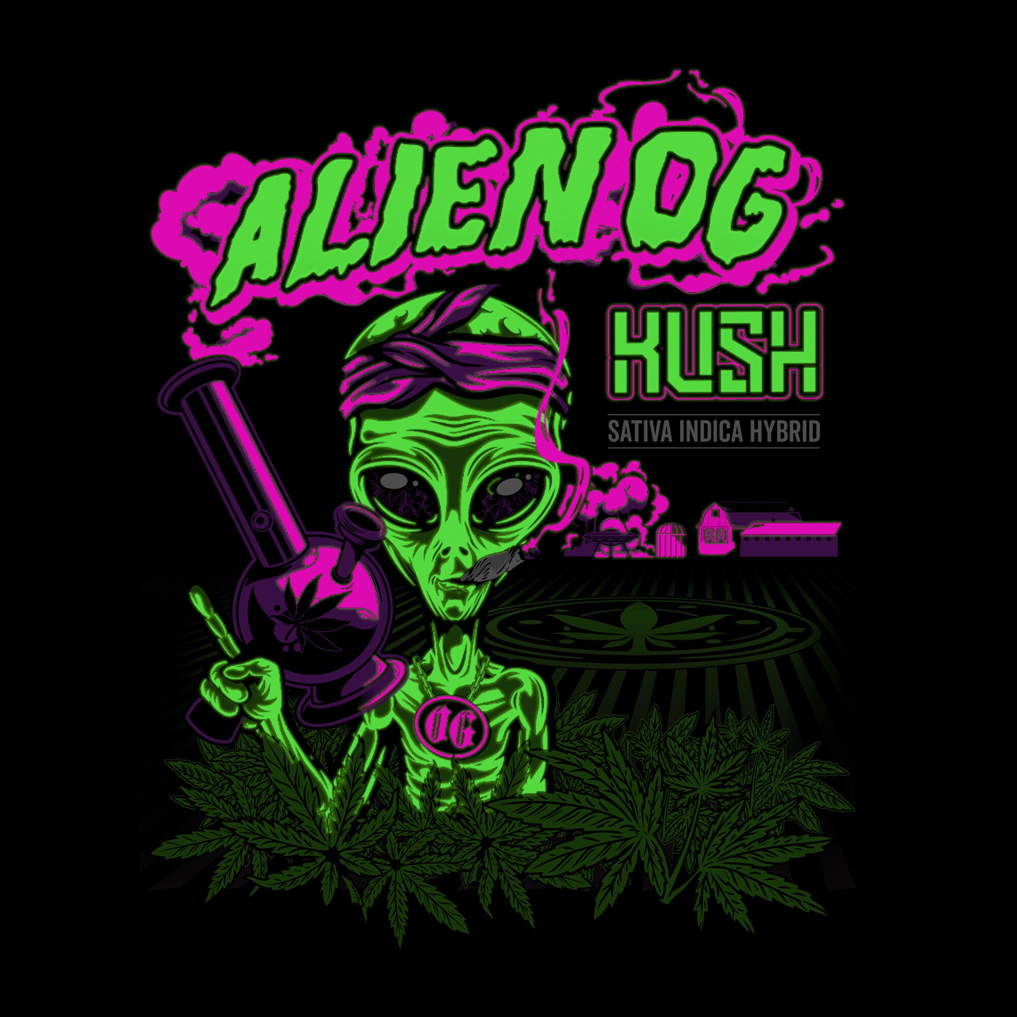 Alien OG Kush Marijuana Strain T-shirt | Men's Graphic Weed Shirt | 420 ...