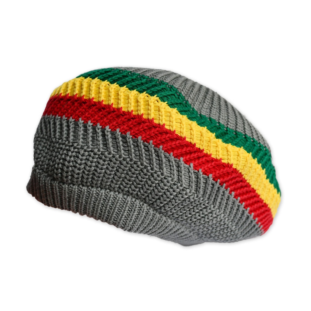 Grey & Rasta Stripe Tam Rastafarian Headwear Rasta Crown - Etsy