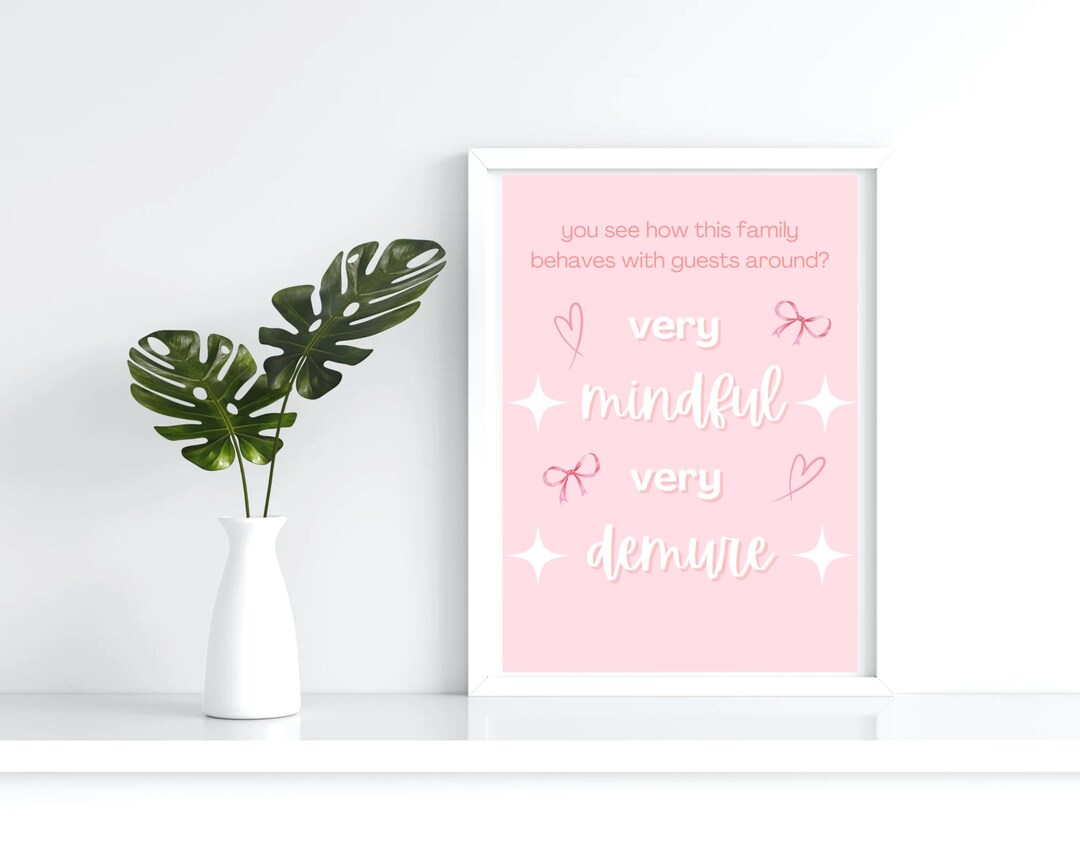 Personalized Demure Wall Art Cute & Trendy Customizable Digital Print ...