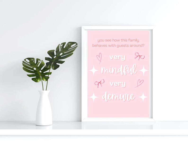 Personalized Demure Wall Art Cute & Trendy Customizable Digital Print ...