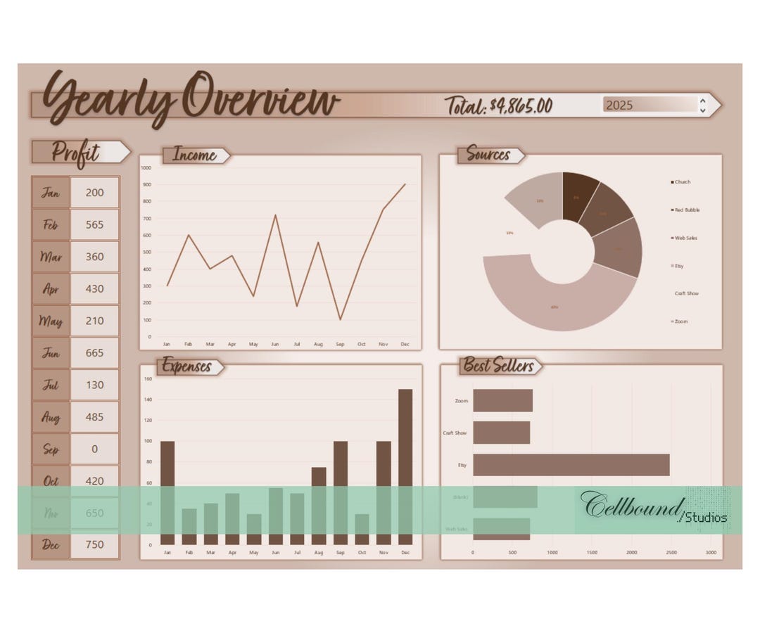 Aesthetic Excel Business Tracker | Income & Expense Spreadsheet ...