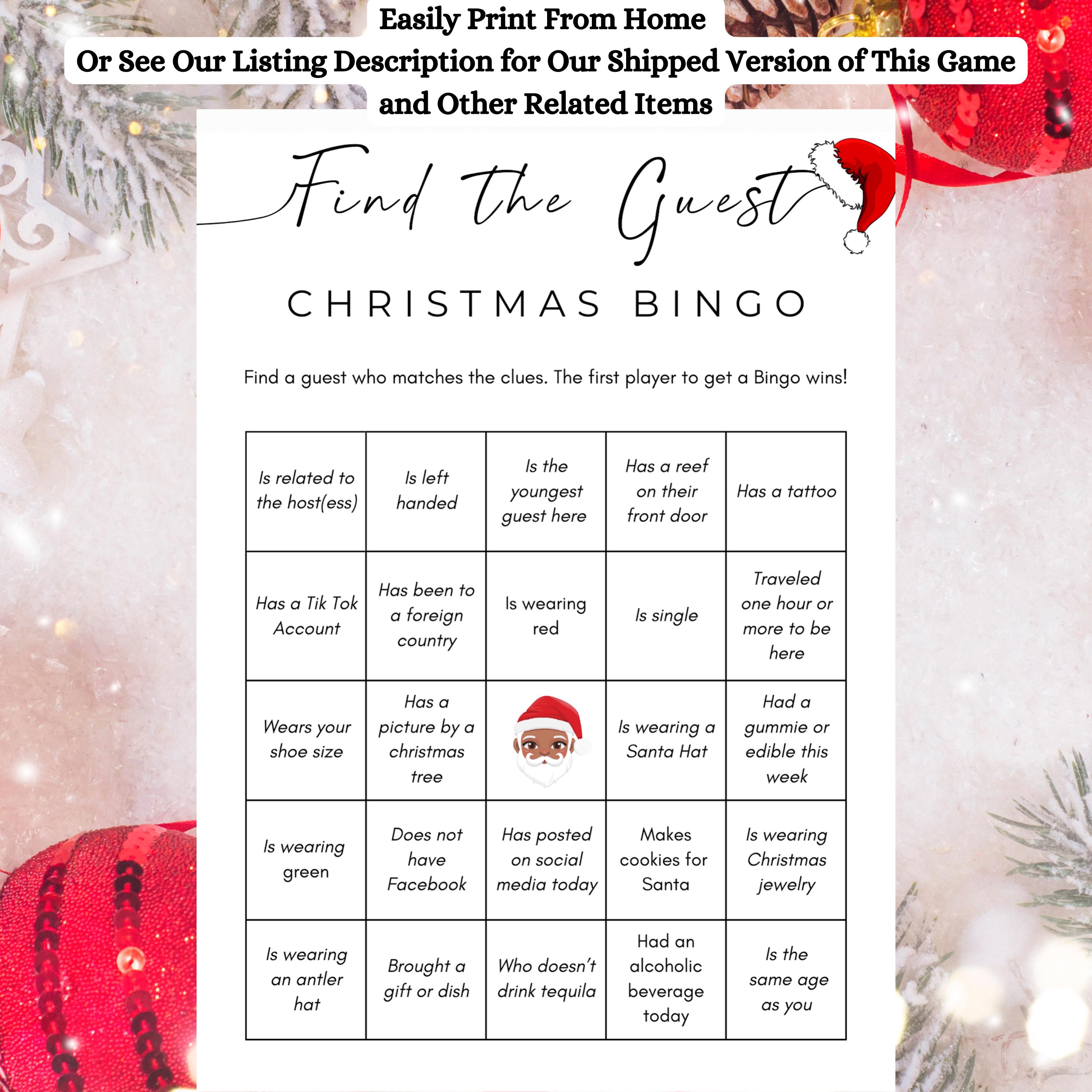 Christmas Bingo Game: Find the Guest, Girls Night Out (digital Download ...