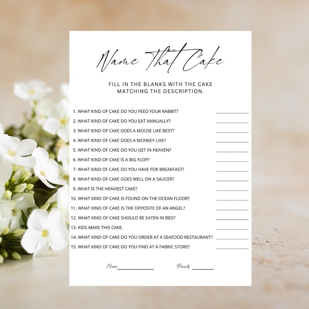 Adult Birthday Party Game, Name That Cake, Adult Party Game, Instant ...