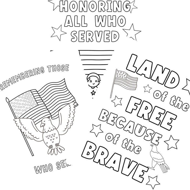 Memorial Day Coloring Pages Set of 10 Printable Instant Download - Etsy