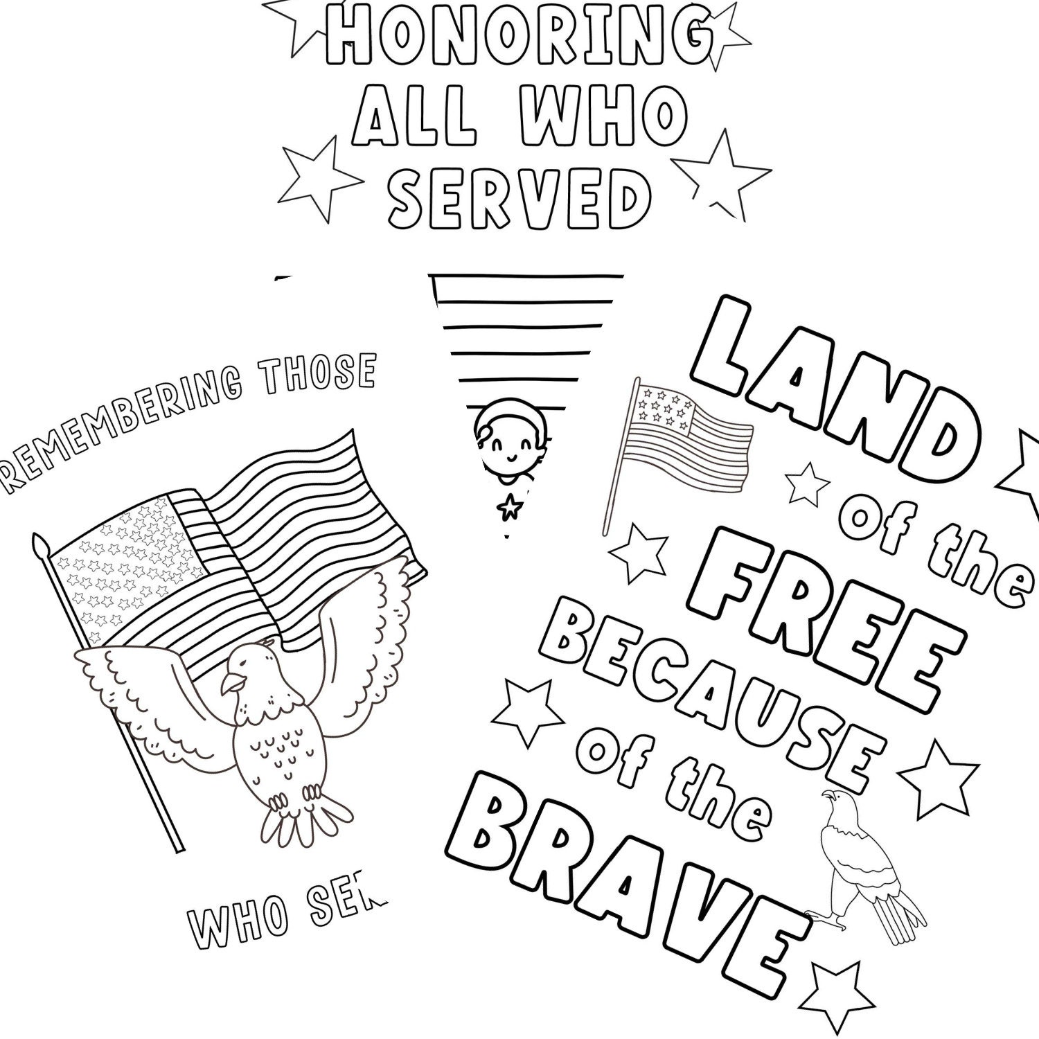 Memorial Day Coloring Pages Set of 10 Printable Instant Download - Etsy